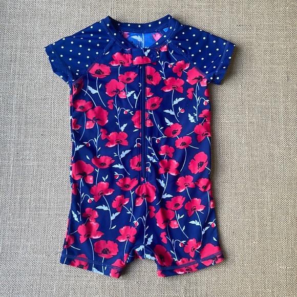 GAP | Swim | Darling Gap Zip Up Ruffle Bum Rashguard Swimsuit Poppy ...